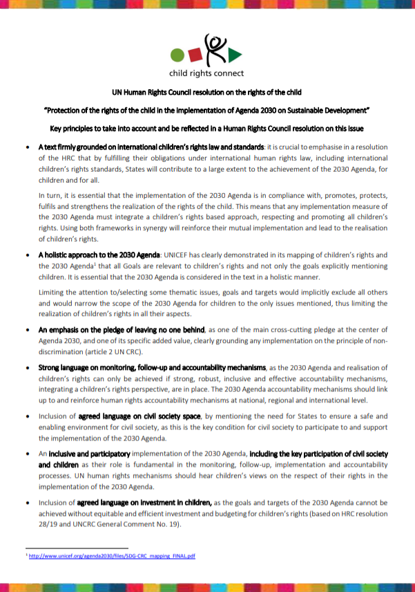 Children's Rights and the SDGs - Child Rights Coalition Asia